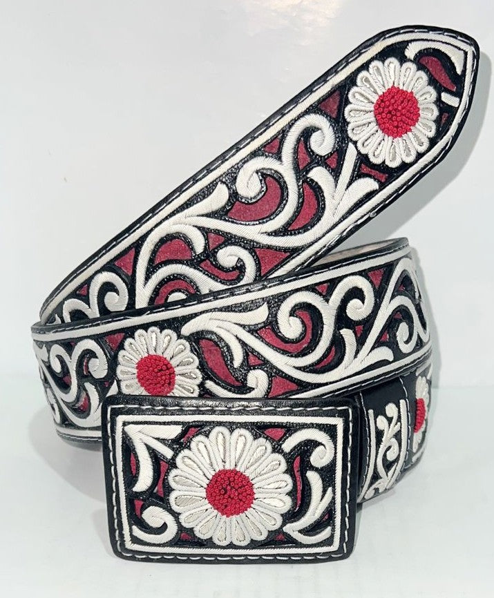 Cinturón Artesanal Piteado - Modelo Orquídea, Silver – Arteenpit